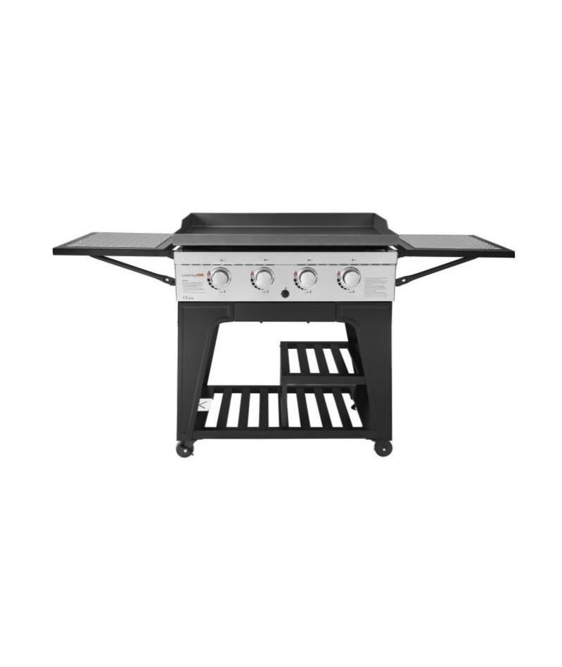 COOKINGBOX Plancha a gaz sur chariot PIURA 4 feux - Acier brut | Leroy ...