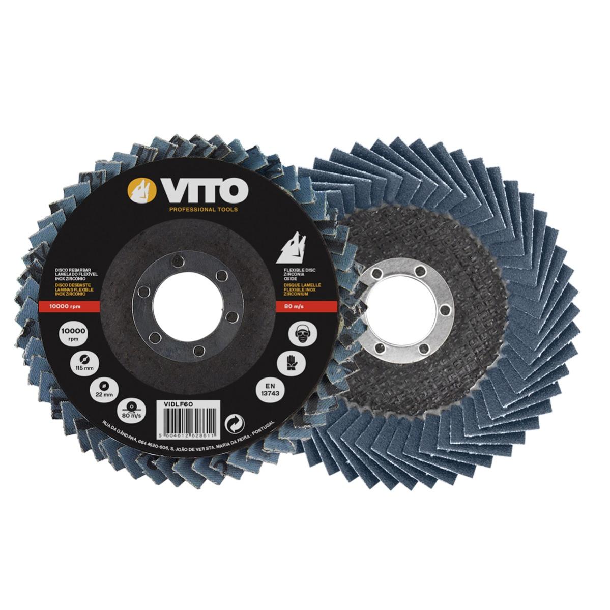 Set di 2 dischi lamellari VITO in zirconio 115 mm Foro 22 mm G120 ...