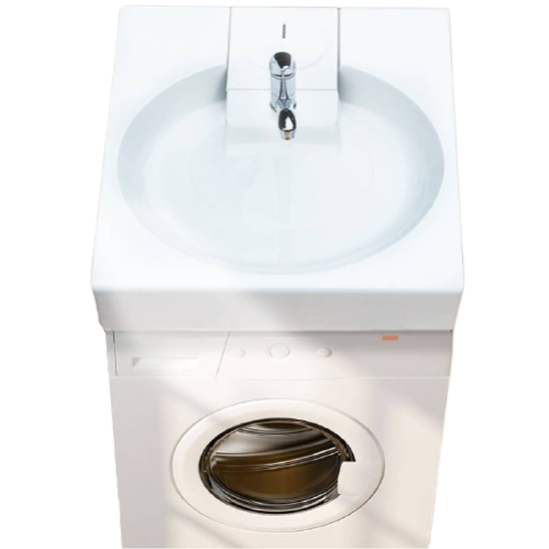 Lavabo suspendu - Siphon excentré pour libérer un espace de 60cm sous ...