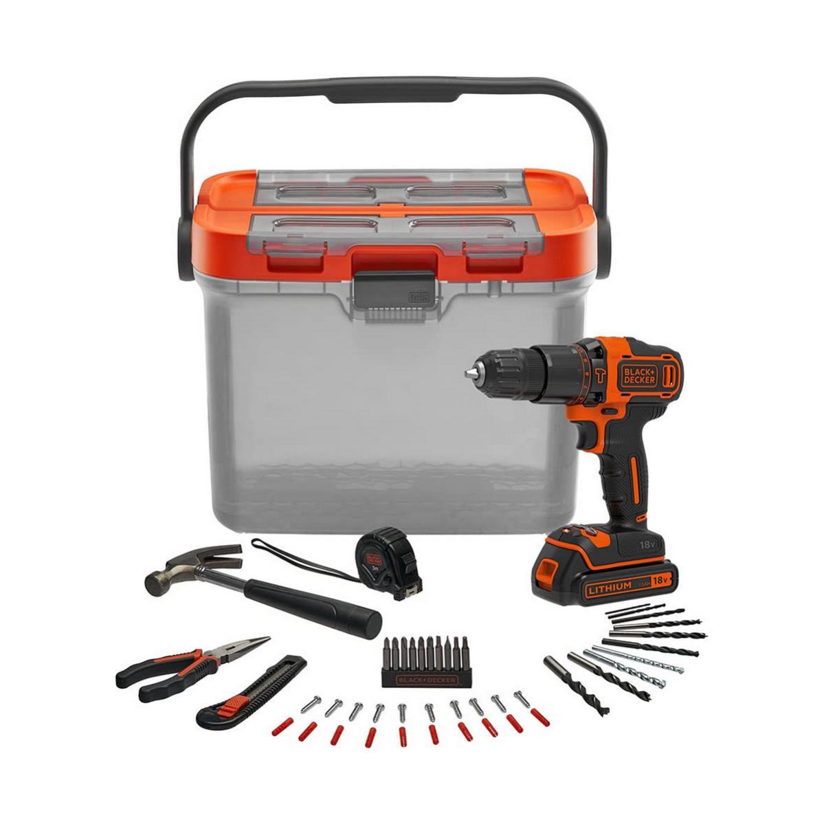 Set de taladro y accesorios Black & Decker bcksb05-qw 18 V | Leroy Merlin