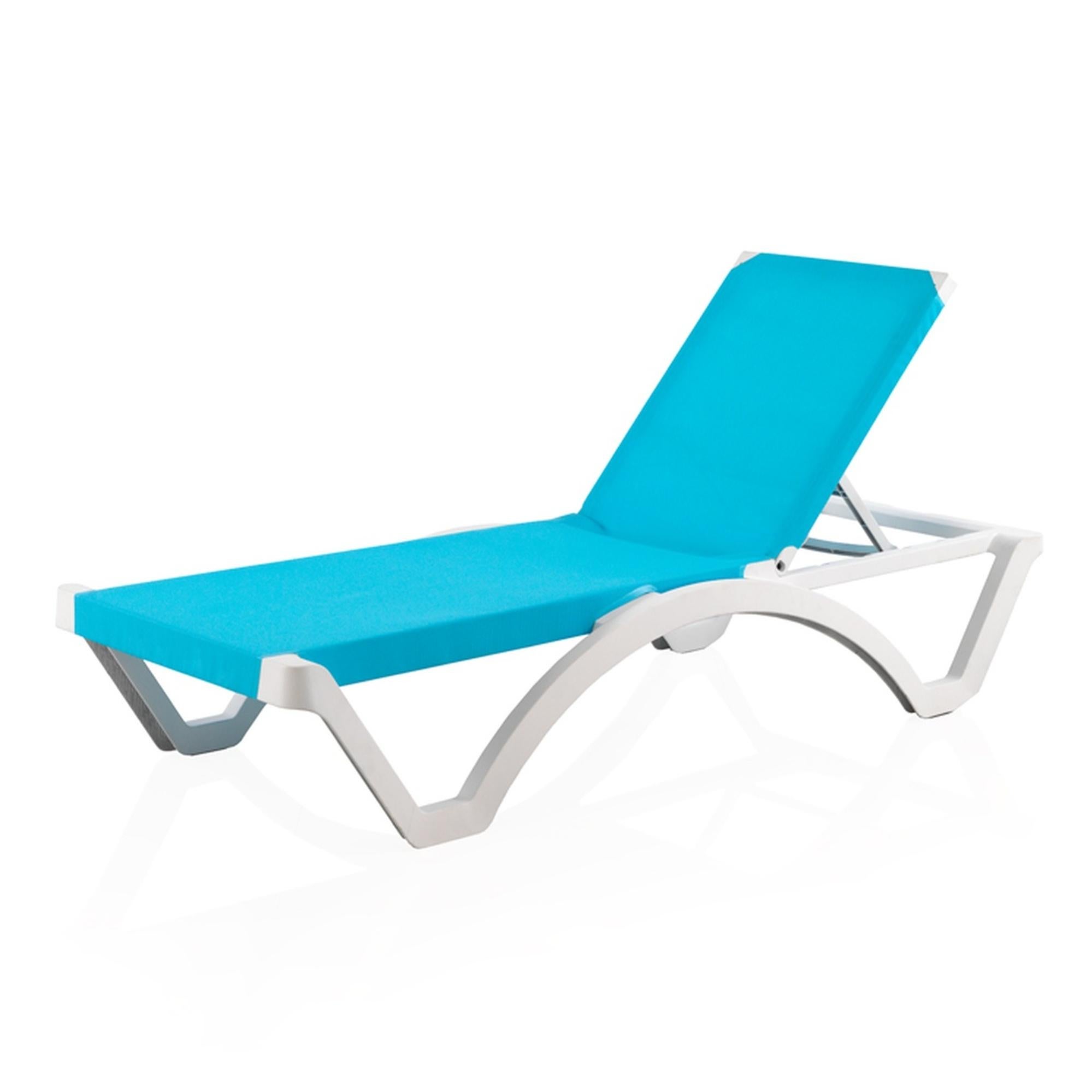 Chaise longue de jardin MYKONOS Bleu | Leroy Merlin