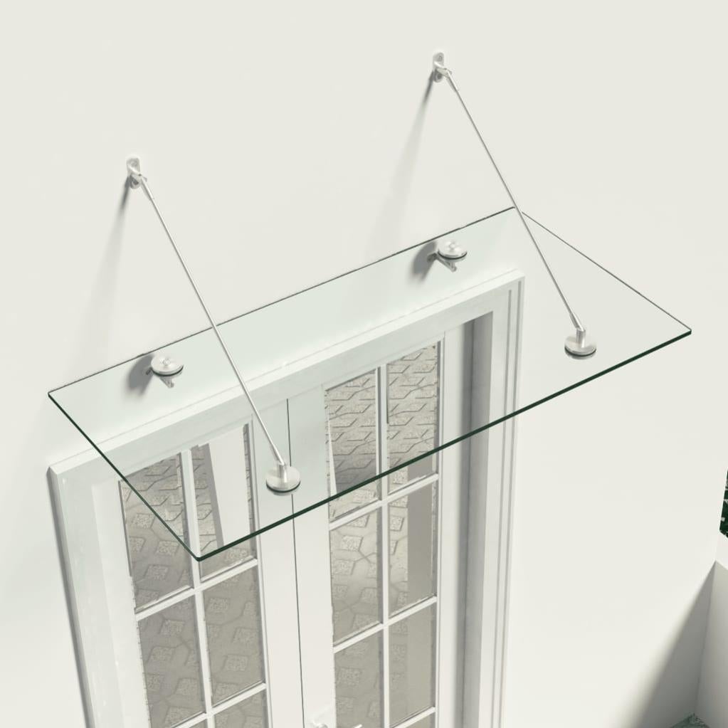 Auvent de porte VSG Verre de sécurité 120x60cm Acier inoxydable vidaXL ...