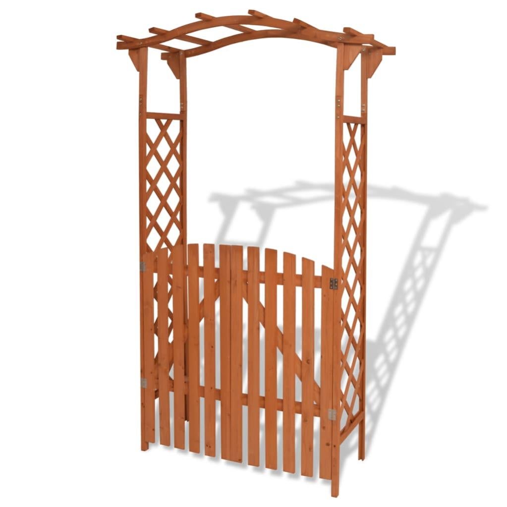 Arche pour jardin avec portique Bois massif 120 x 60 x 205 cm vidaXL ...