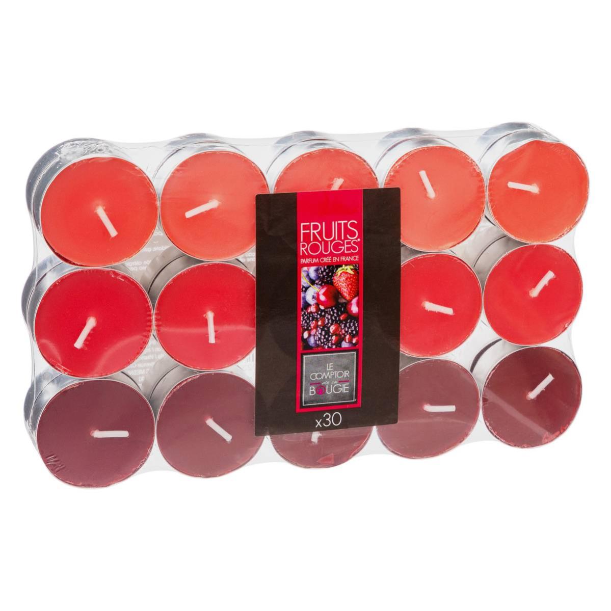 Lot de 30 bougies parfumées - fruits rouges - 350g - Atmosphera ...