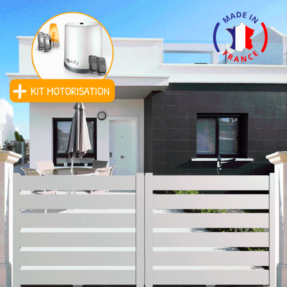 Cancello scorrevole in alluminio SAH in kit + Operatore dimensioni L ...