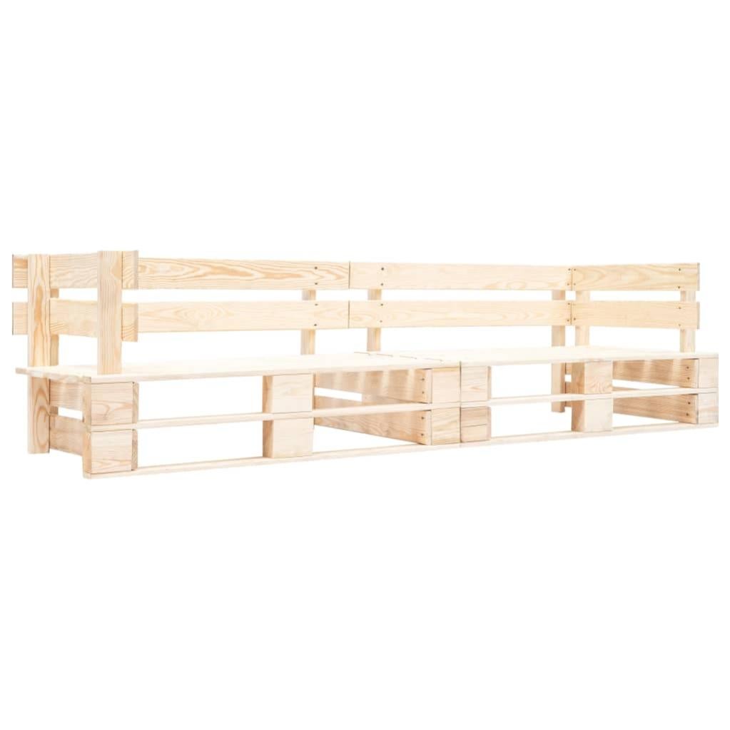 VidaXL Divano da Giardino a 2 Posti su Pallet Naturale in Legno | Leroy ...