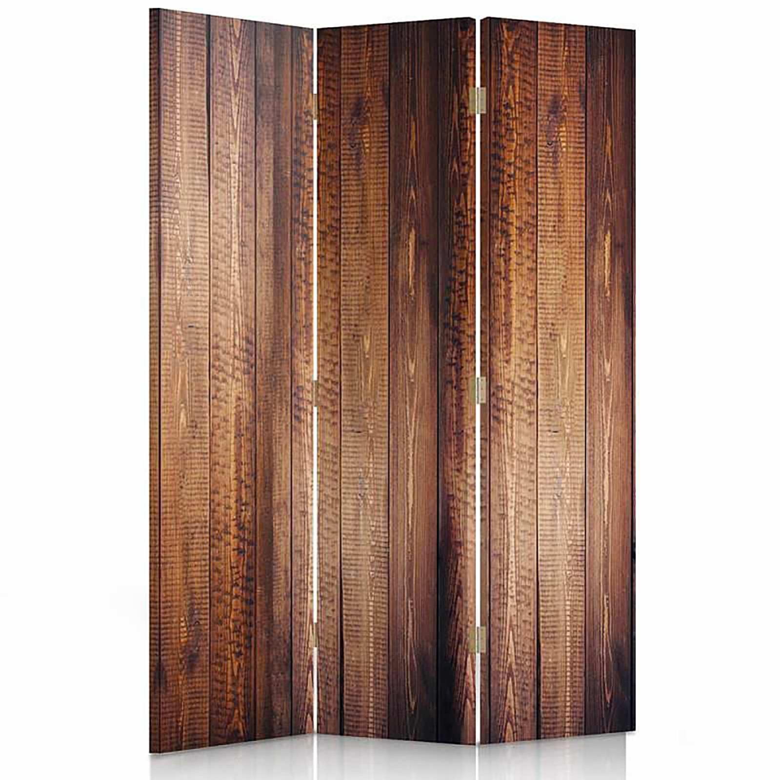 Paravent Design en Bois Brun Élégant à Trois Volets - 110 x 150 cm - 2 ...
