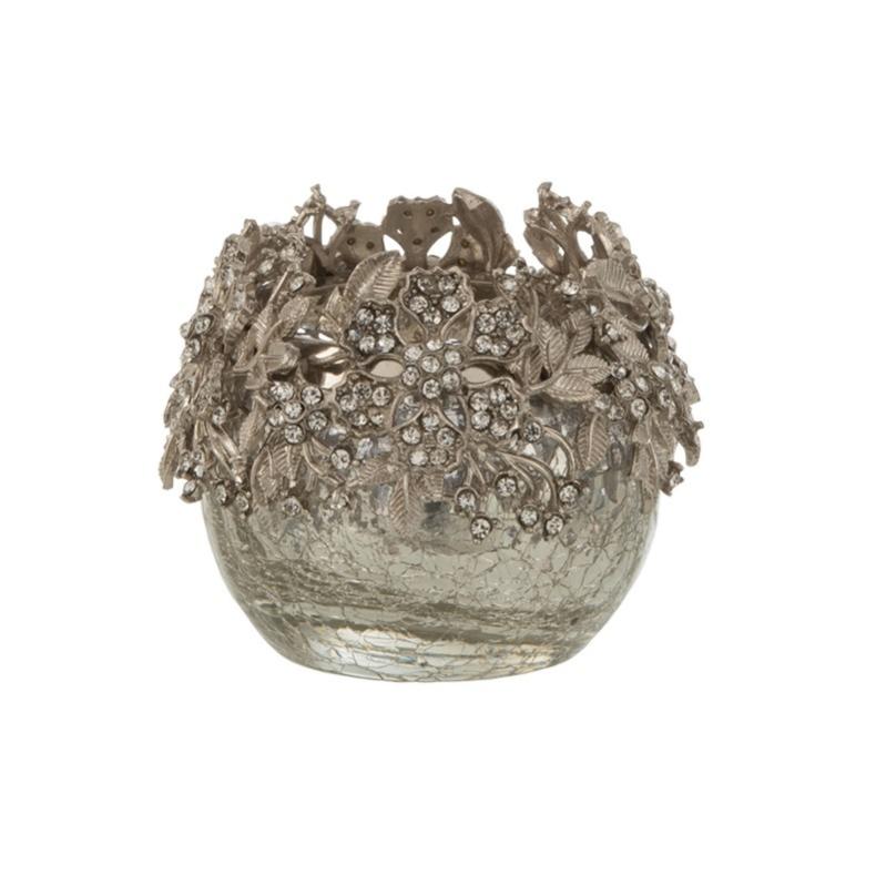 Photophore en métal argent 8x8x8 cm | Leroy Merlin