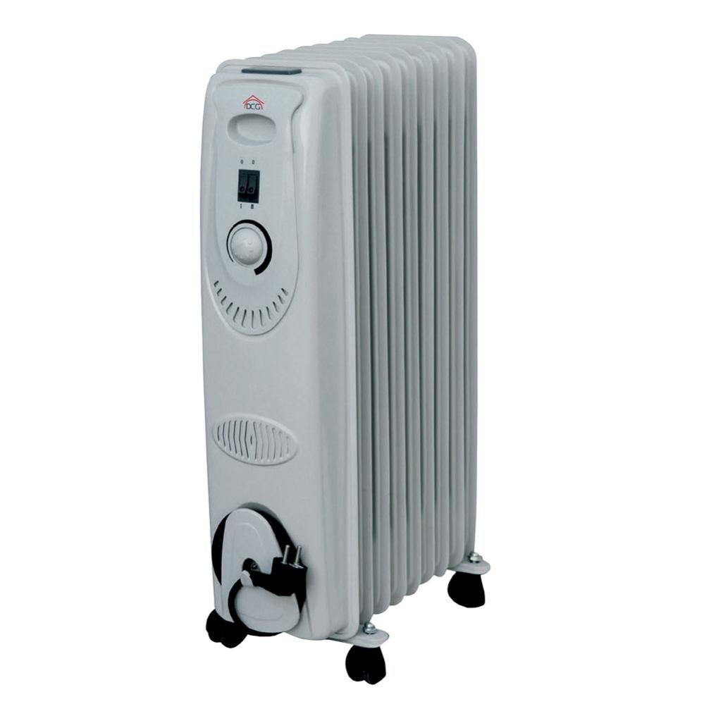 Radiatore Ad Olio 9 Elementi Bianco Con Ruote Modello Santorini | Leroy ...