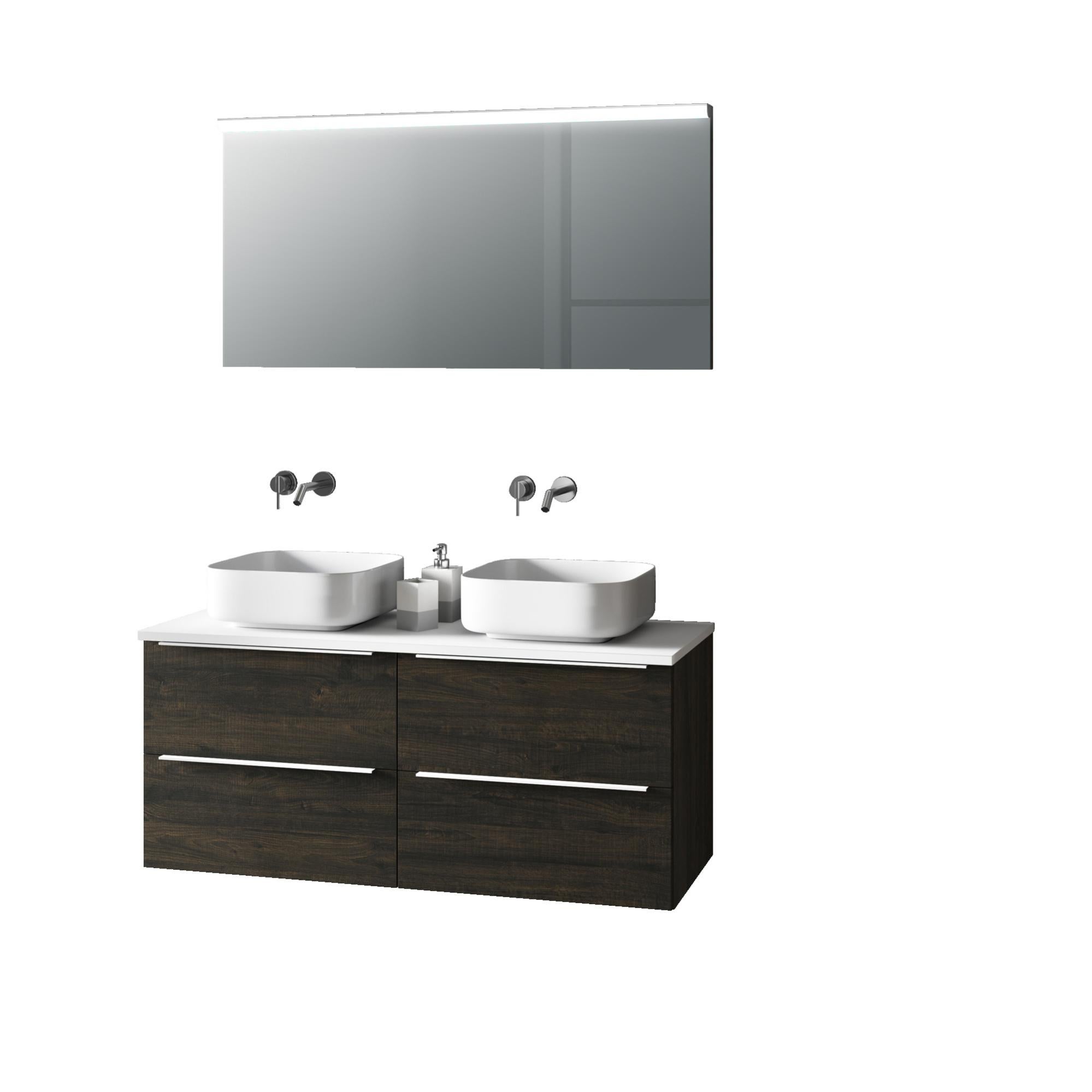 Composizione Doppio Lavabo 5 Pezzi Larissa Testa Di Moro | Leroy Merlin