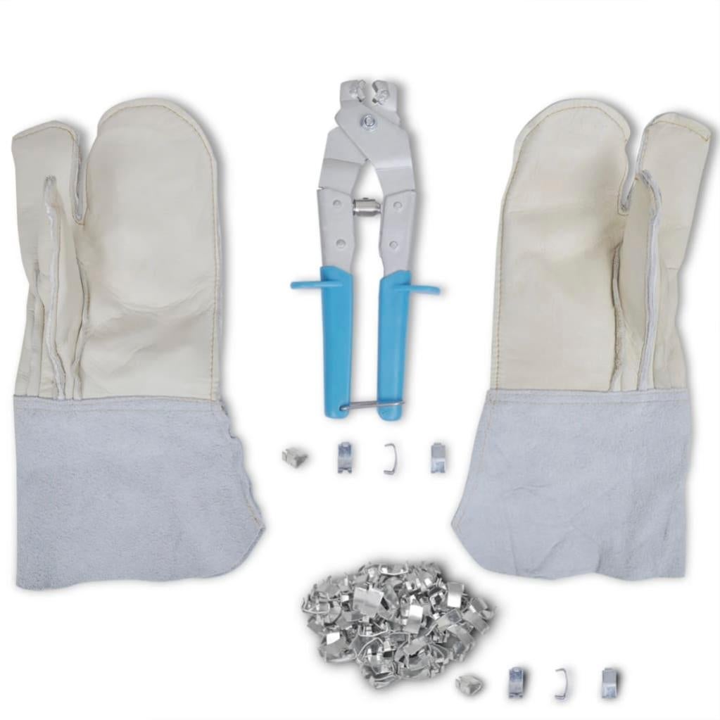 VidaXL Set Accessori per Filo Spinato con Guanti Pinza e 200 Fermagli ...
