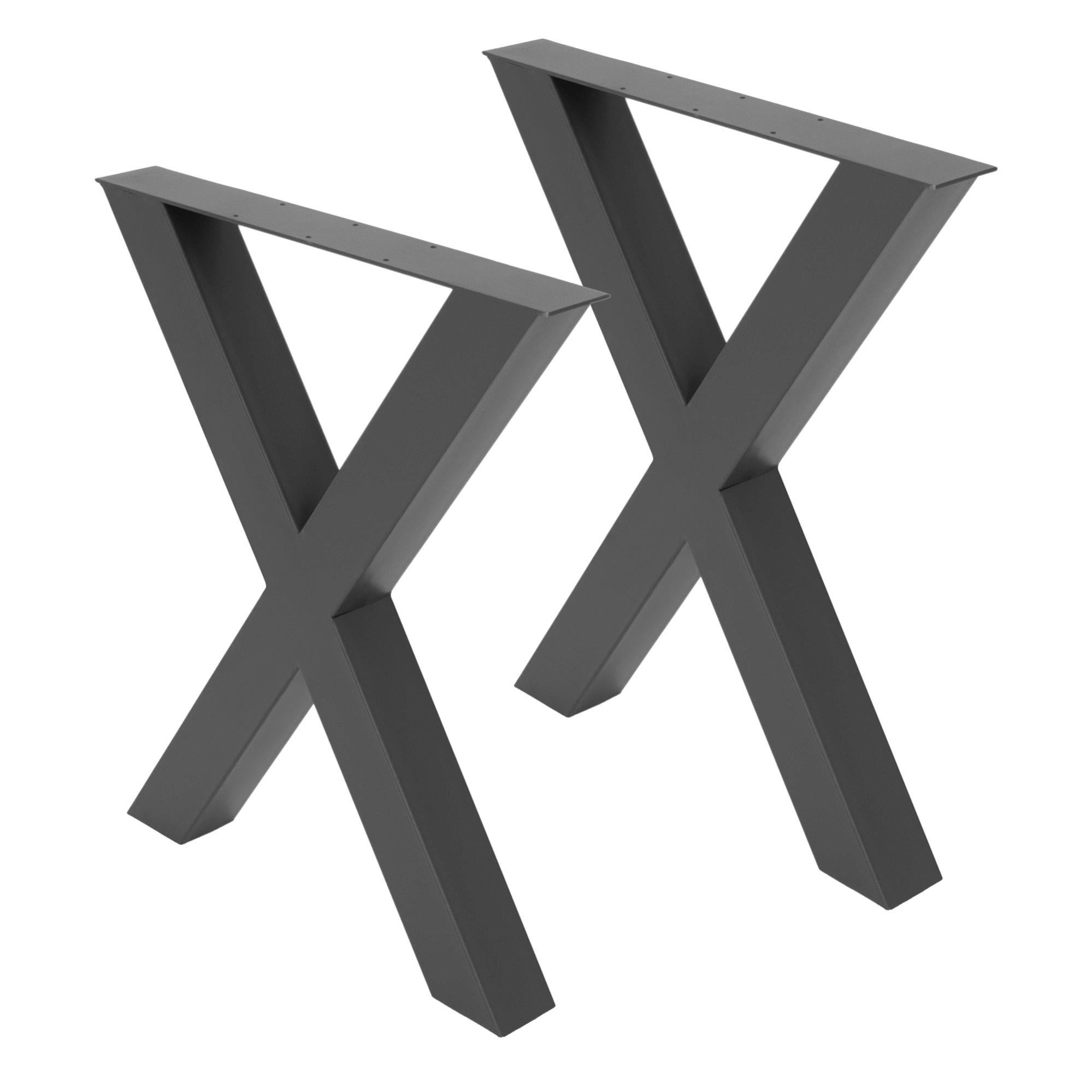 Ml-design Set Di 2 Gambe Da Tavolo A Forma Di X, Antracite, 60x72,5 Cm ...