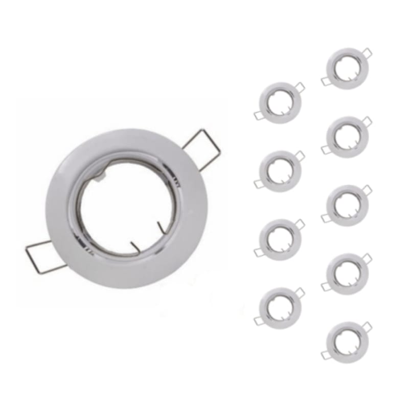 Support Spot Gu10 Led Orientable Blanc Pack De 10 Silamp Leroy Merlin