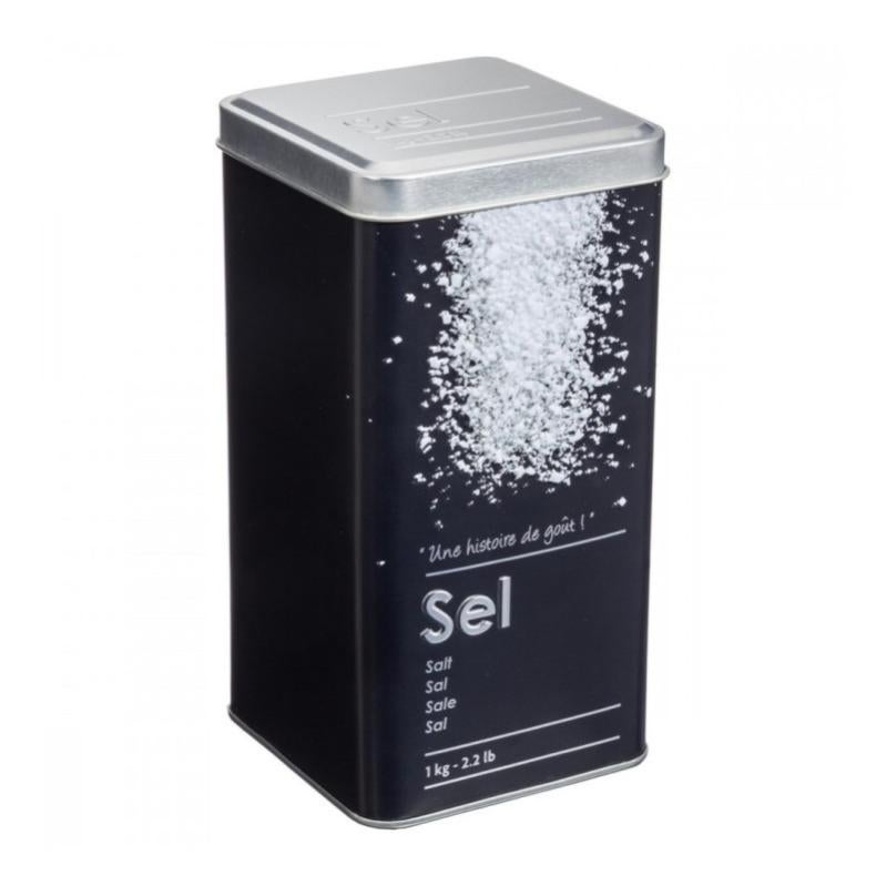 Contenitore da cucina per sale in ferro Nero 1kg 8,8x8,8x h17 cm ...