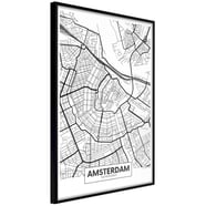 Tableau Cadre Carte De La Ville Amsterdam 20 X 30 Cm Leroy Merlin