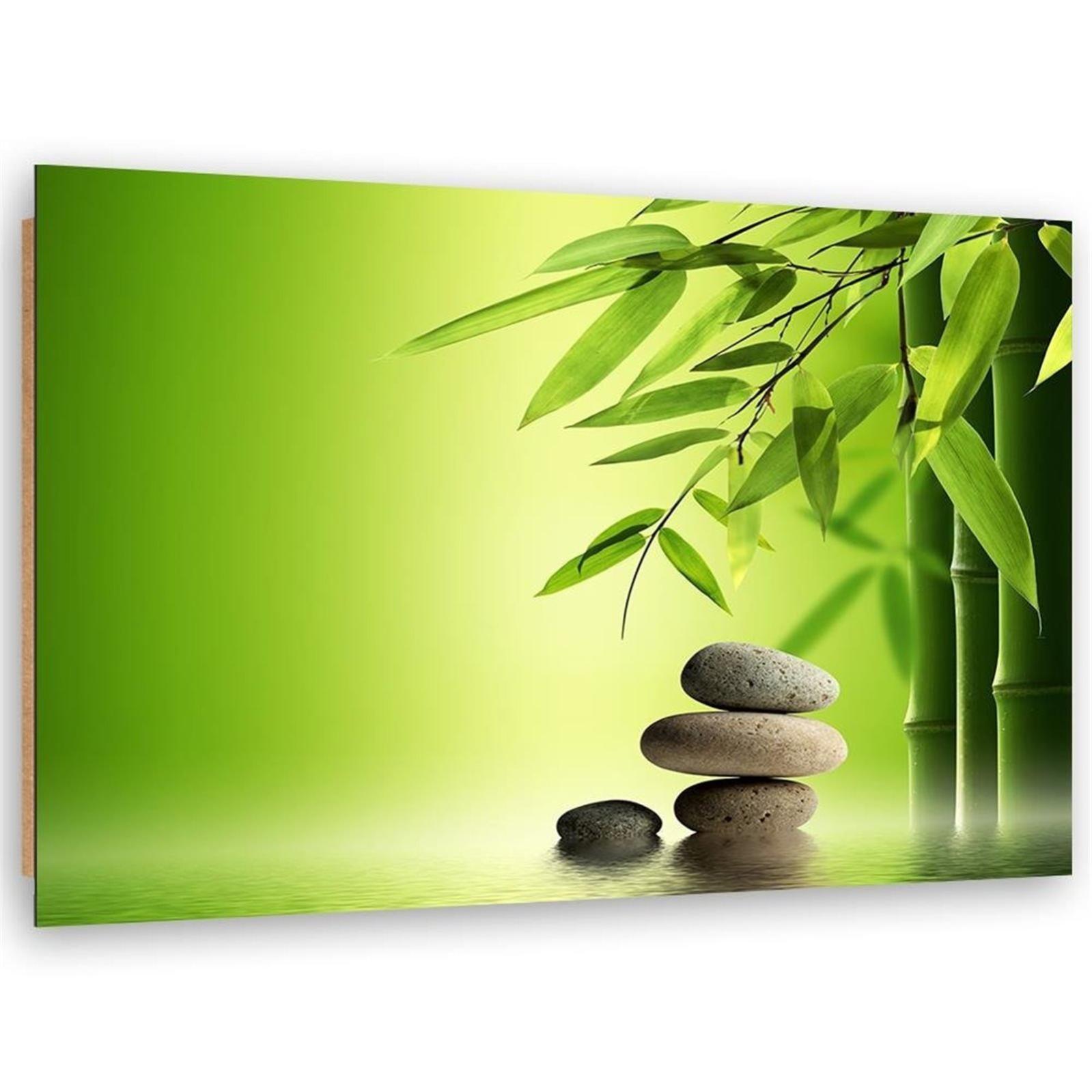 Tableau bois zen pierres et bambou - 90 x 60 cm | Leroy Merlin