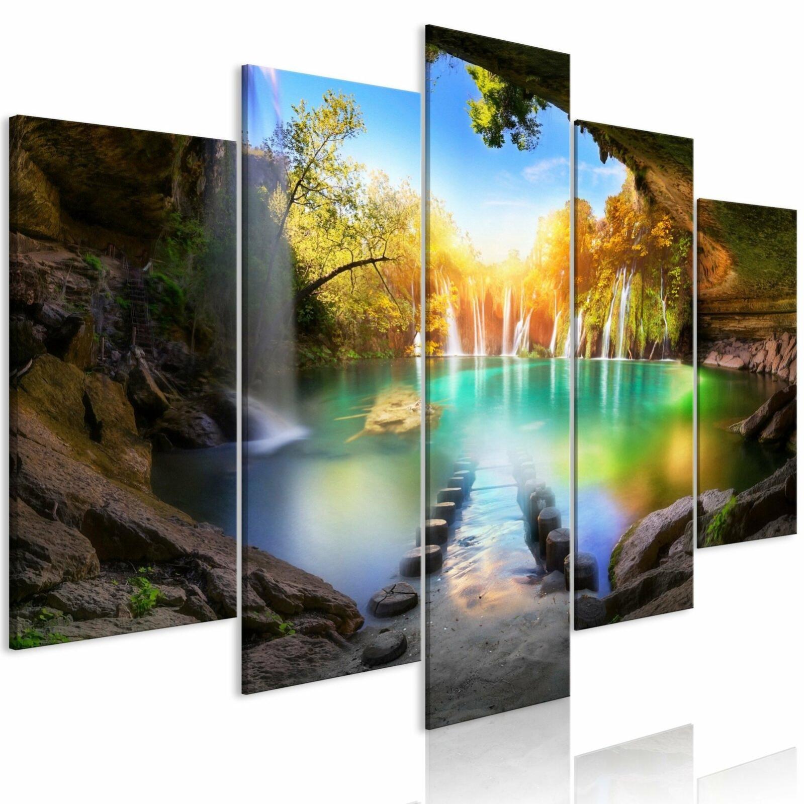 Tableau lac turquoise large - 100 x 50 cm | Leroy Merlin