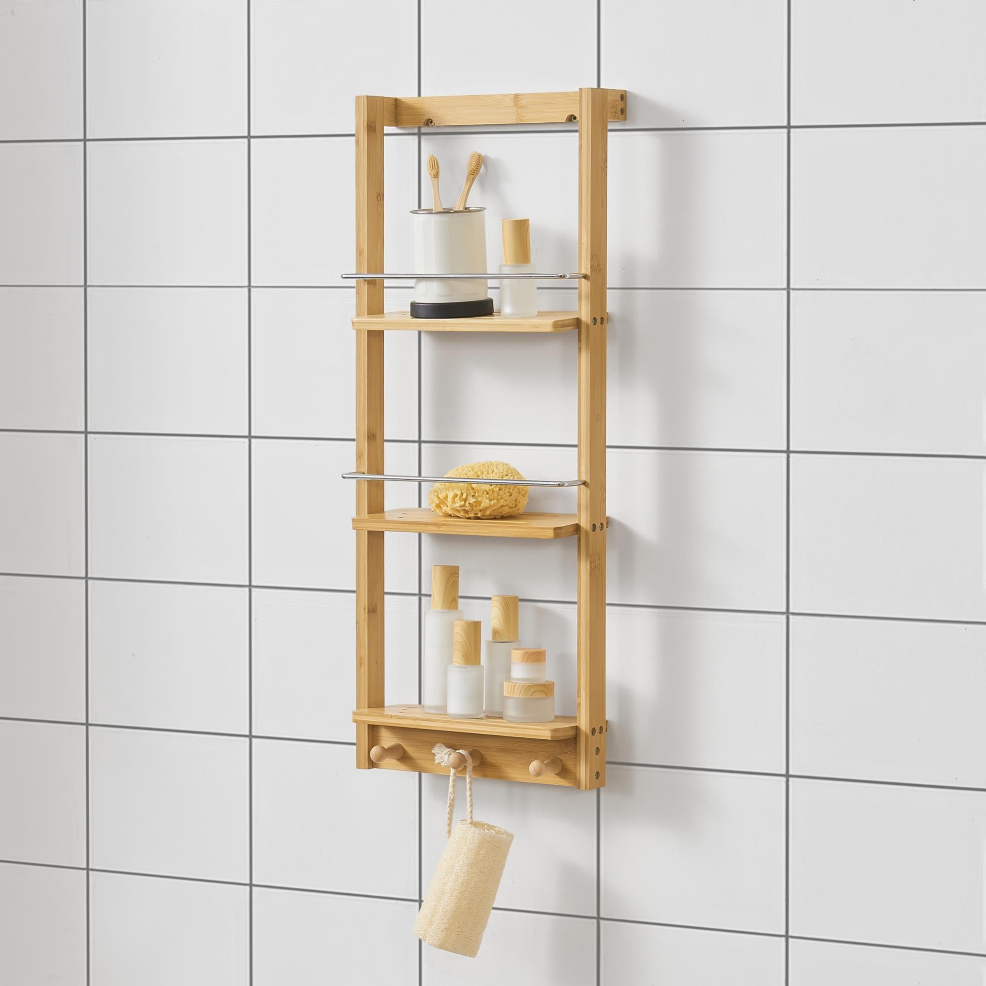 Scaffale Pensile da Bagno Lidingö - in Bambù [en.casa] | Leroy Merlin