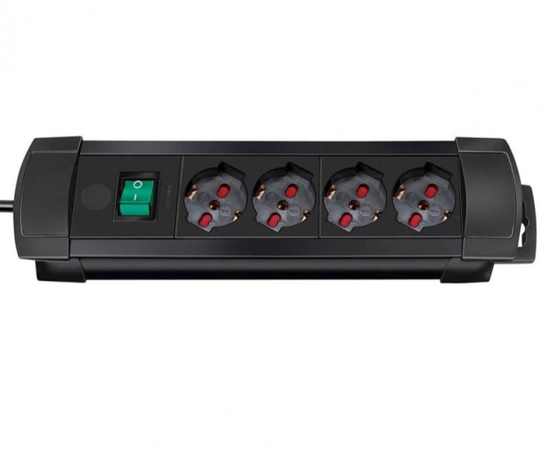 Multipresa In Plastica 4 Posti Con Interruttore 36 Cm Nero Premium ...
