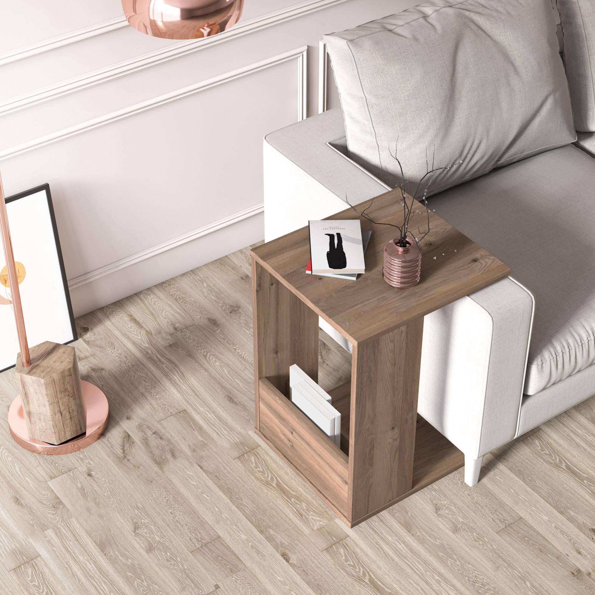 Tavolino moderno verticale con scomparto per riviste, cm 70 x 37 x 88 ...