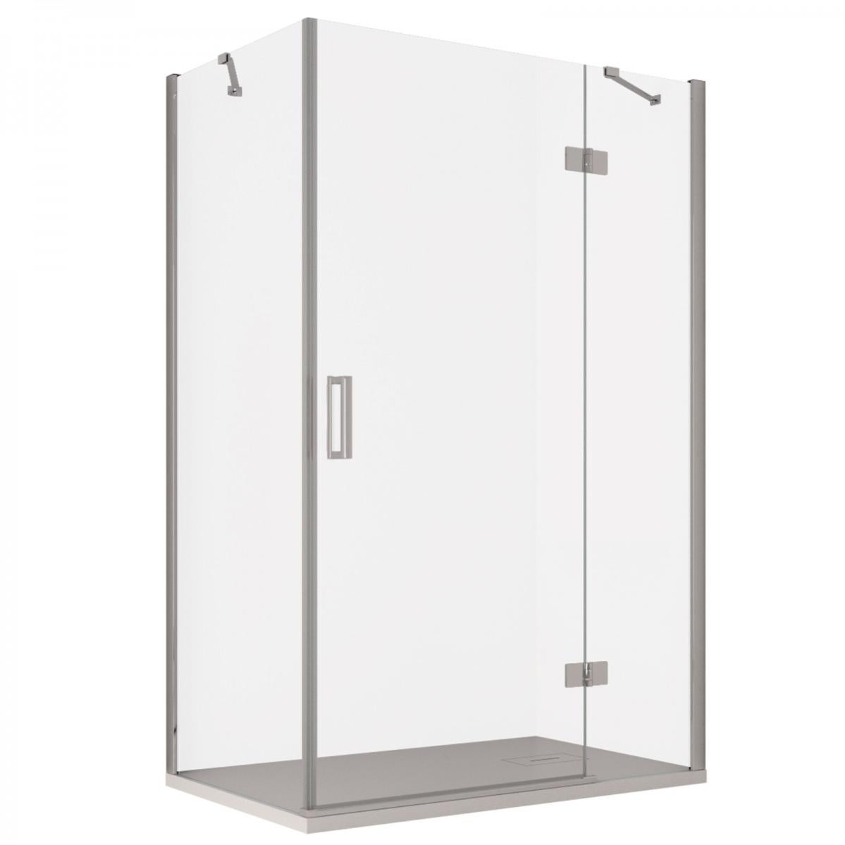 Box doccia due lati fissi porta battente senza profili 8mm h195 regina ...