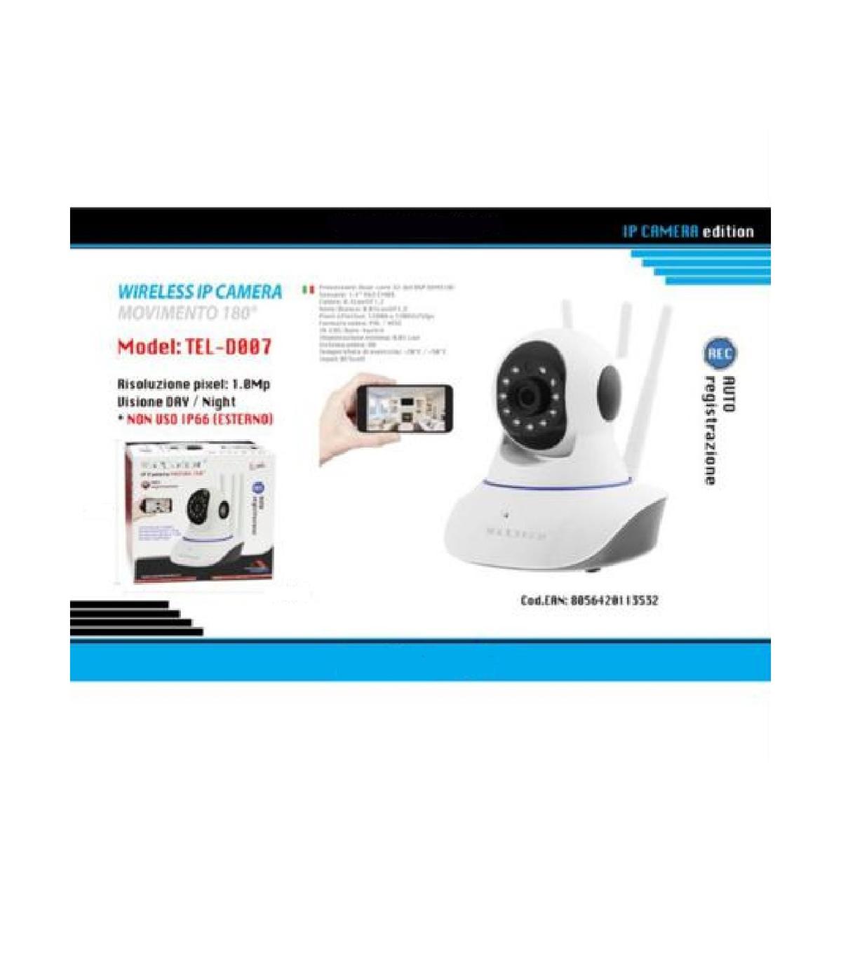 TELECAMERA IP CAMERA WIRELESS MOTORIZZATA INTERNO CONTROLLO APP MAXTECH ...