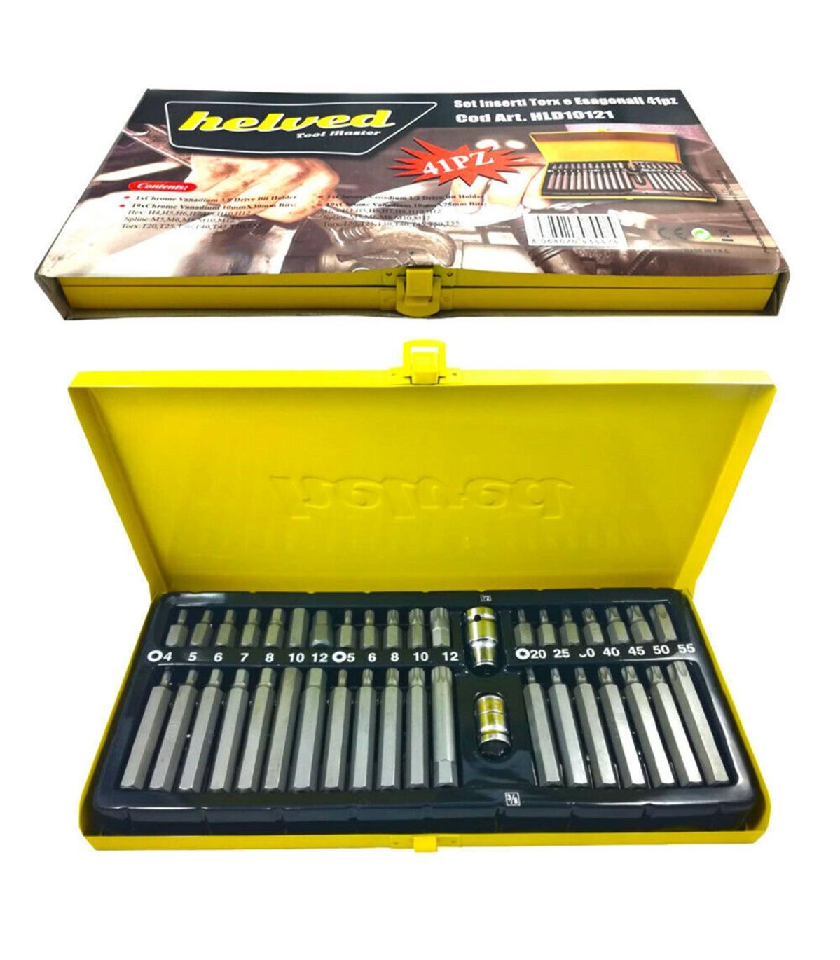 SET DI CHIAVI INSERTI 41 PEZZI TORX ESAGONALI E MILLE RIGHE + 2 ...