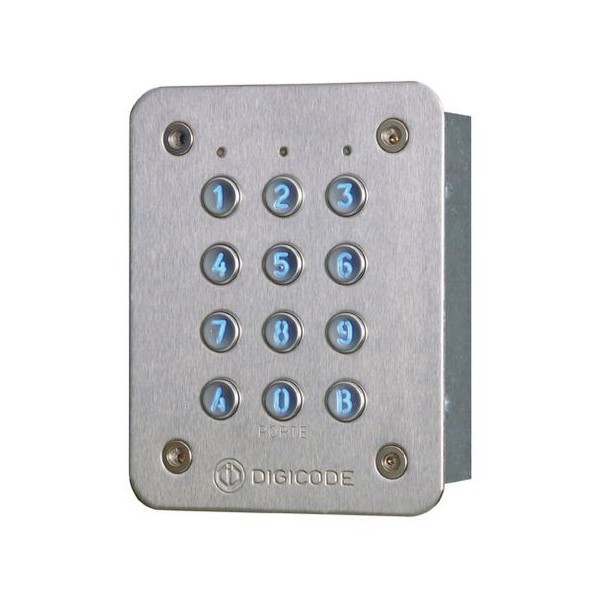 Digicode CAASE en INOX rétro éclairé avec électronique intégrée 3 ...