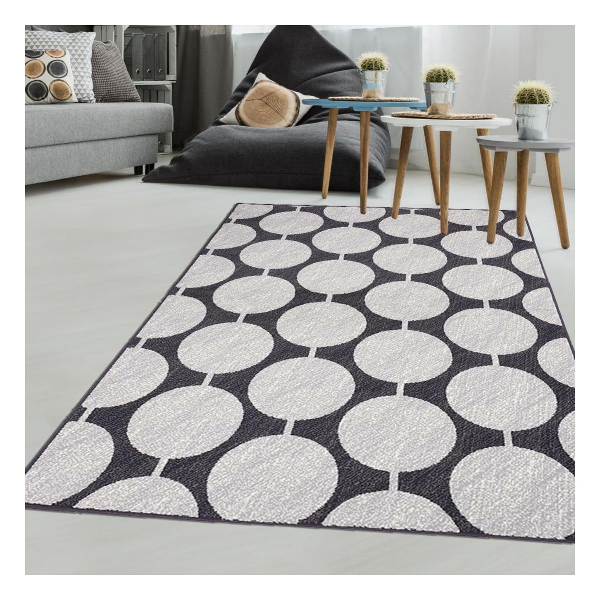 Tapis salon AF RETRORON Gris 80x150 Fait en Europe | Leroy Merlin