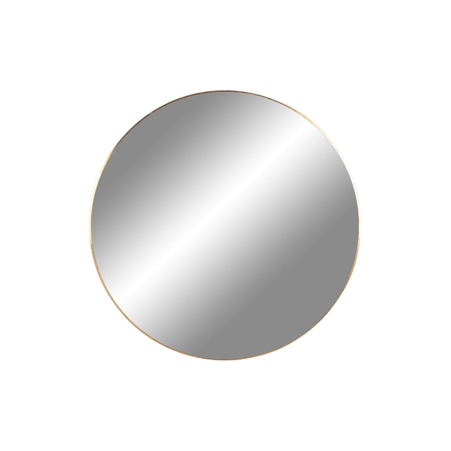 Specchio in acciaio rotondo con aspetto in ottone Ø 40 cm | Leroy Merlin