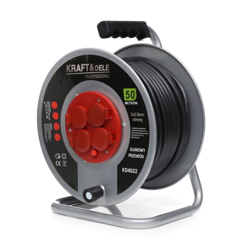 DCRAFT - Enrouleur de câble avec câble électrique - Longueur 30 m - 4 ...