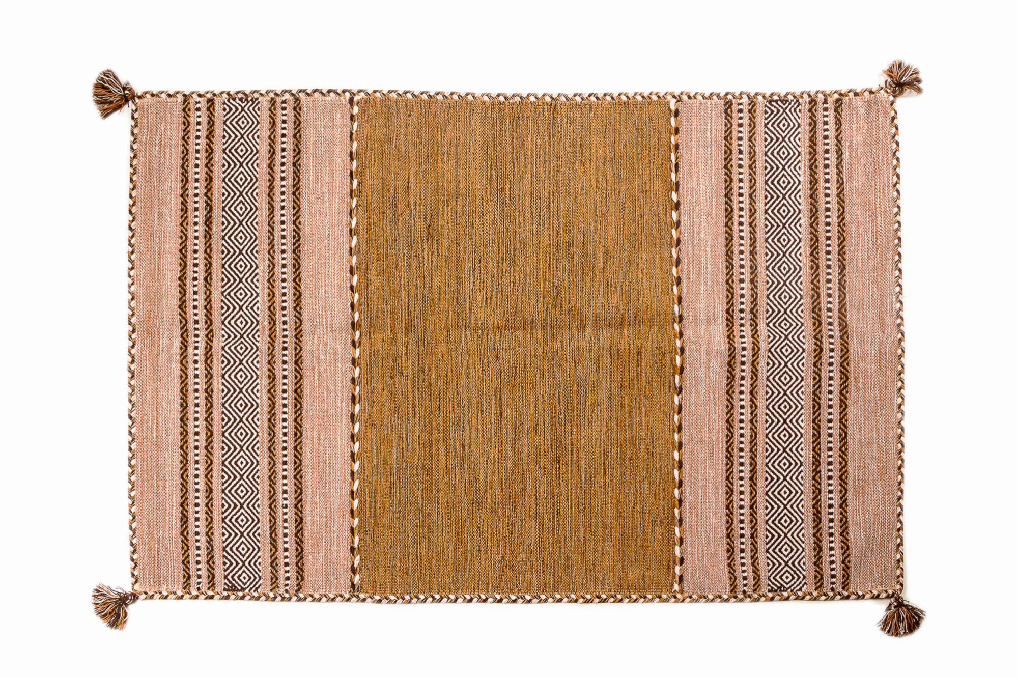Tappeto moderno Kansas, stile kilim, 100% cotone, terra, 230x160cm ...