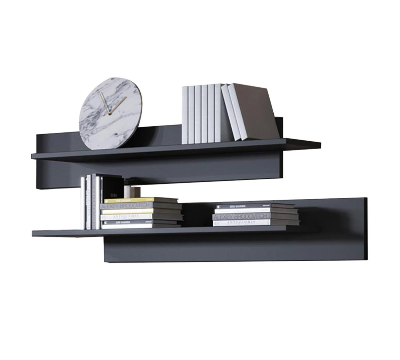 2 mensole – Nero Finitura lucida – 100 x 20 x 20 cm – LUKE | Leroy Merlin