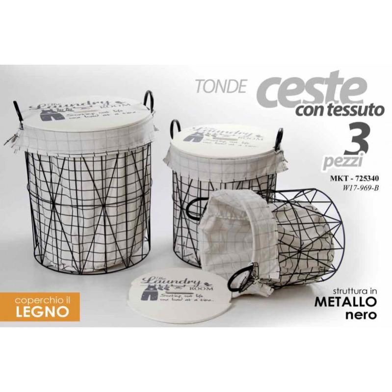 Ceste Portabiancheria Metallo Nero Tessuto Sporco Pulito | Leroy Merlin