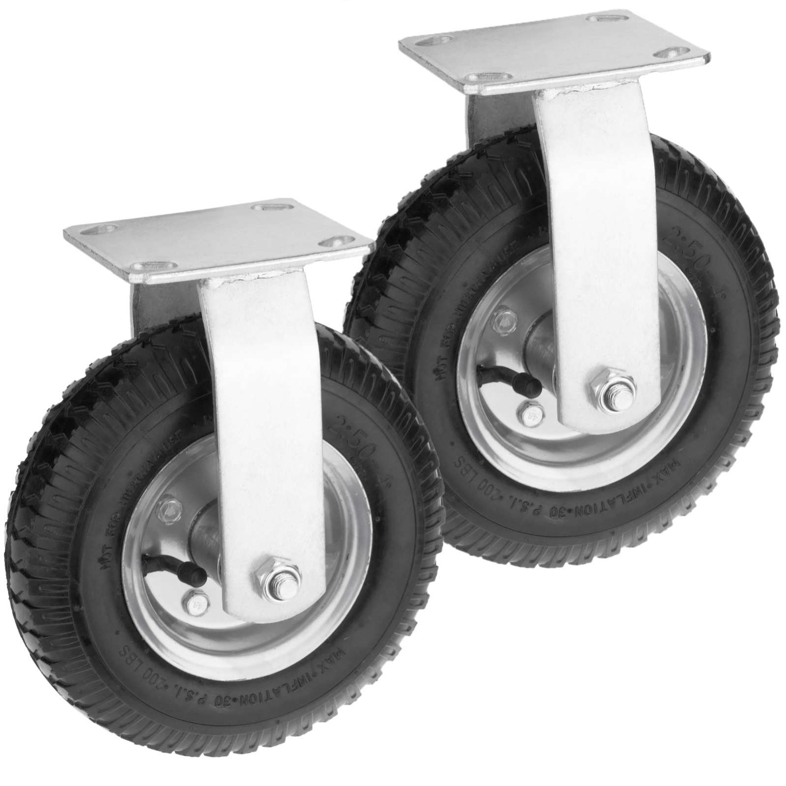 Ruota pneumatica fissa di carriola 2-pack 90 Kg 8x2.5" 203x64 mm per ...