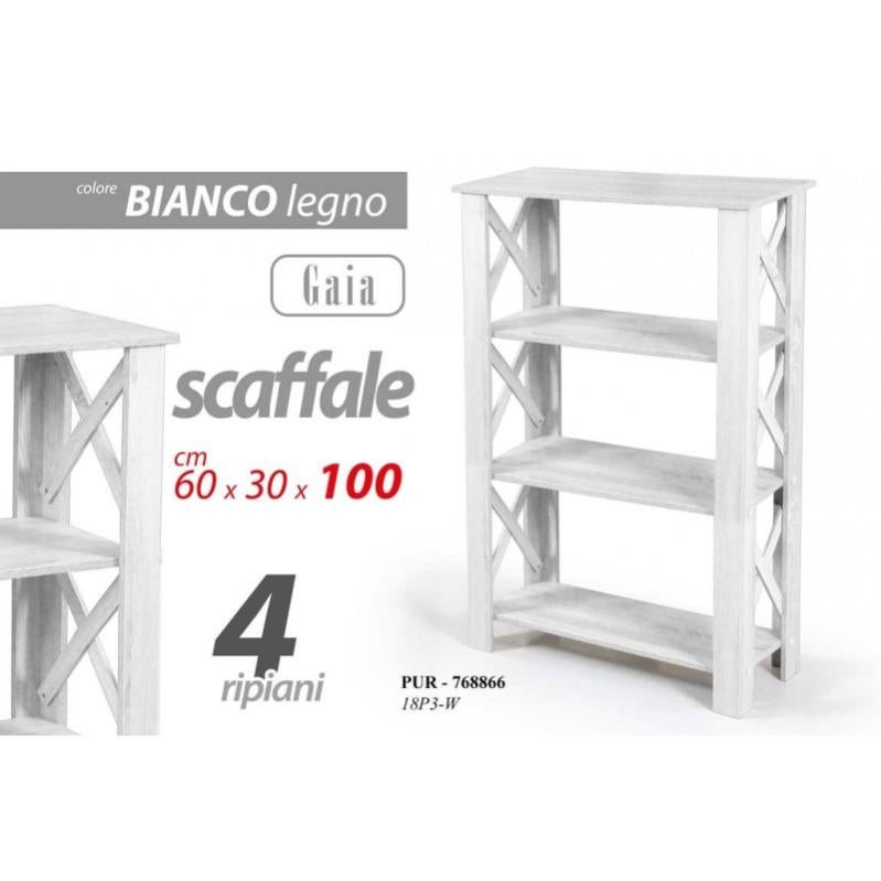 Scaffale legno bianco slim salvaspazio cm 60 x 30 x 100 h | Leroy Merlin