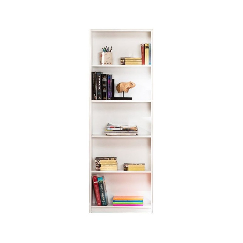 Libreria ufficio salotto scaffale 5 ripiani bianco cm 58x23xh.170 ...
