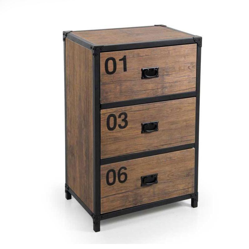 Mobile cassettiera urban industrial legno metallo cm 59 x 39 x 89 h ...
