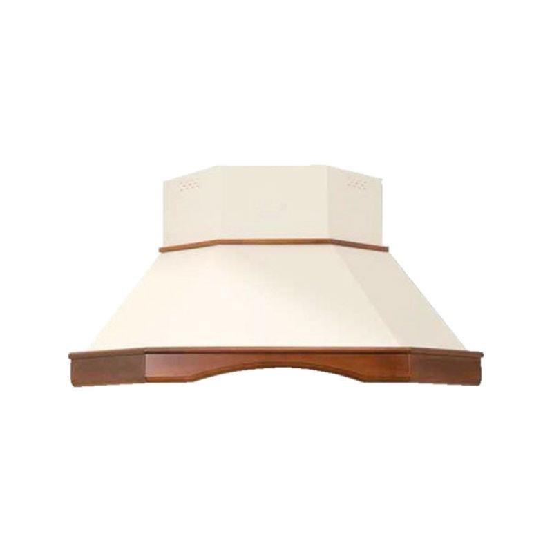 Cappa bianca ad angolo ELETTA con cornice in legno cm 103 x 103 x 91 h - 1