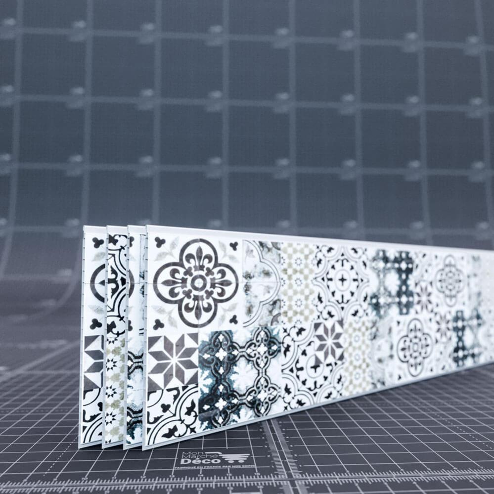 Lambris PVC 250 mm - Lot de 4 Lames - Carreaux de Ciment | Leroy Merlin