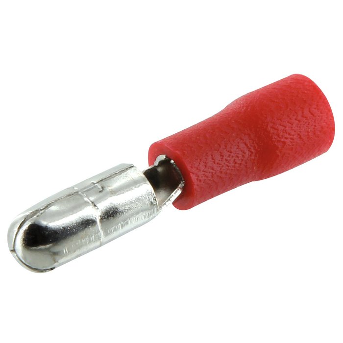 Cosse pré-isolée - Cylindrique - Dhome - Mâle - Section de 0,5 à 1,5 mm² - Ø 4 mm - Rouge ...