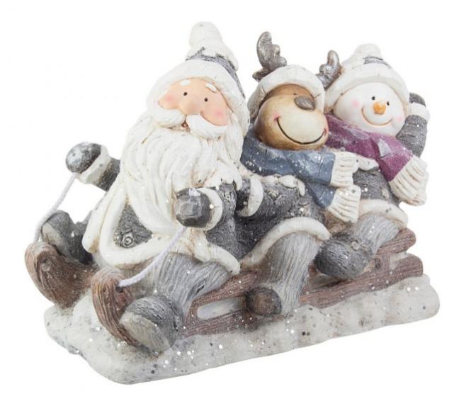 Decorazione Natalizia Tronco Led Slitta Babbo Natale Renna Addobbi 45 Cm | Leroy Merlin