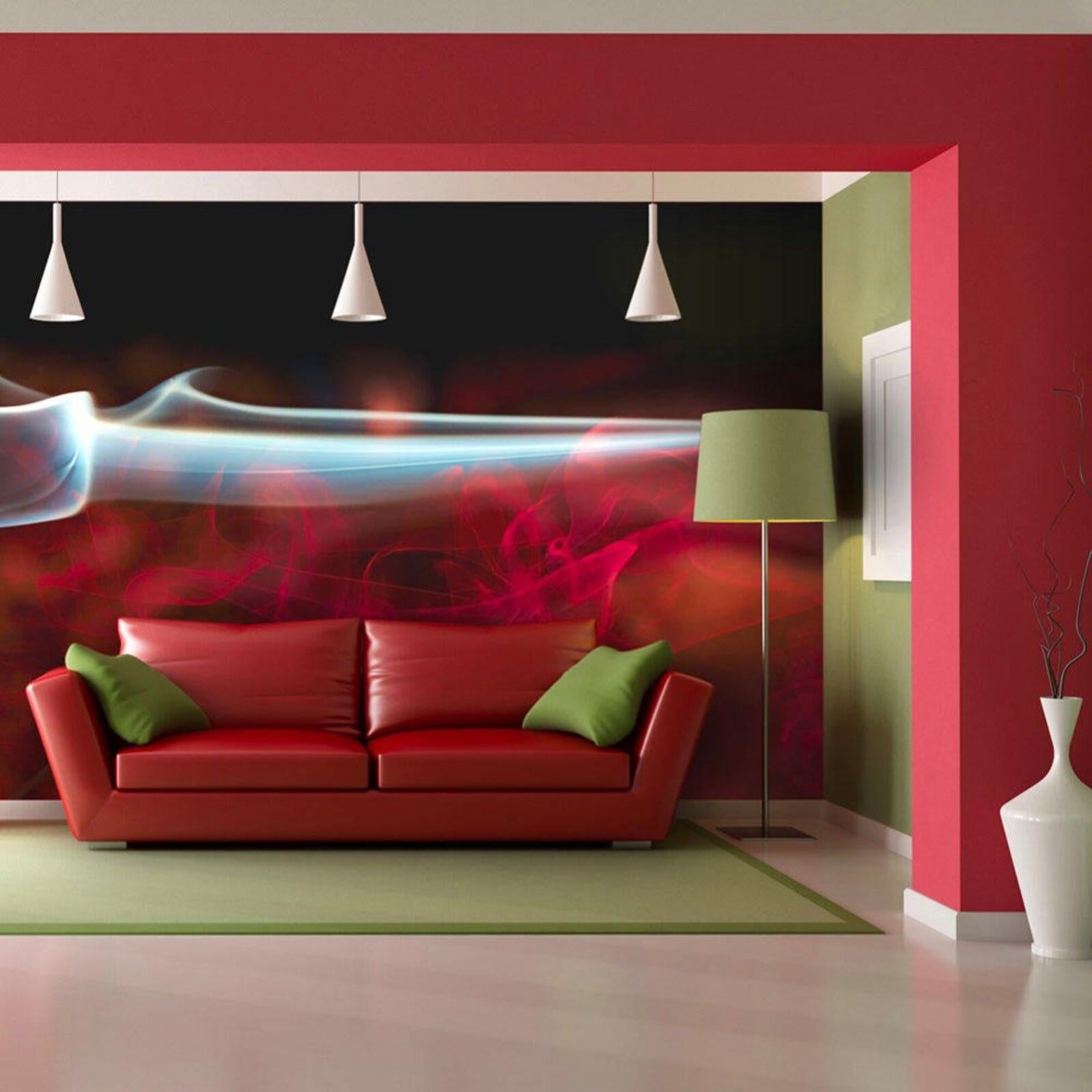 Papier peint fumé rouge - 200 x 154 cm | Leroy Merlin