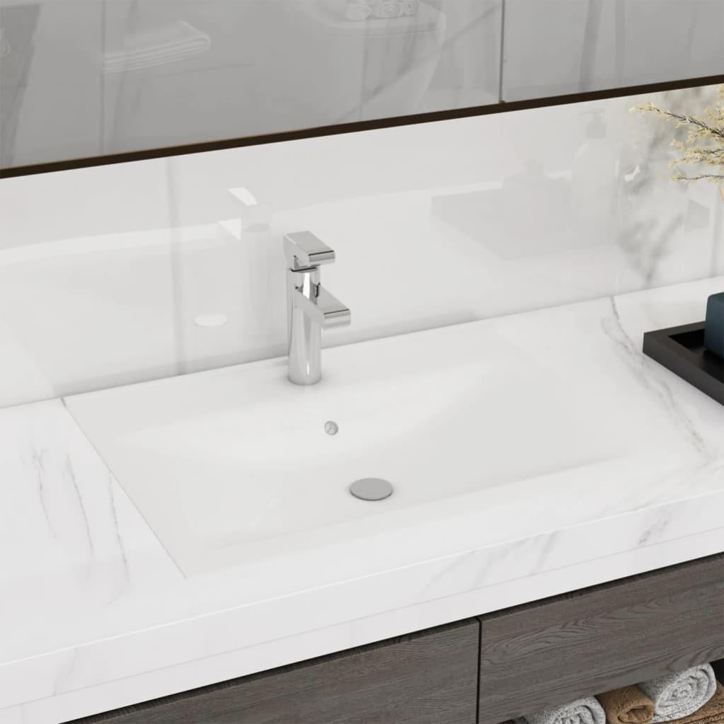VidaXL Lavello Bianco in Ceramica di Lusso con Foro Rubinetto 60x46 cm ...