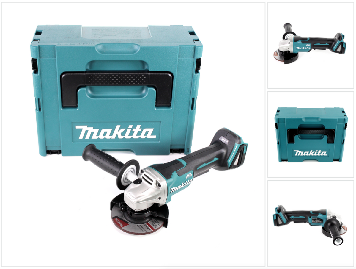 Makita DGA 455 ZJ 18 V 115 mm Brushless Li-Ion Meuleuse d'angle sans fil avec boîtier MakPac ...