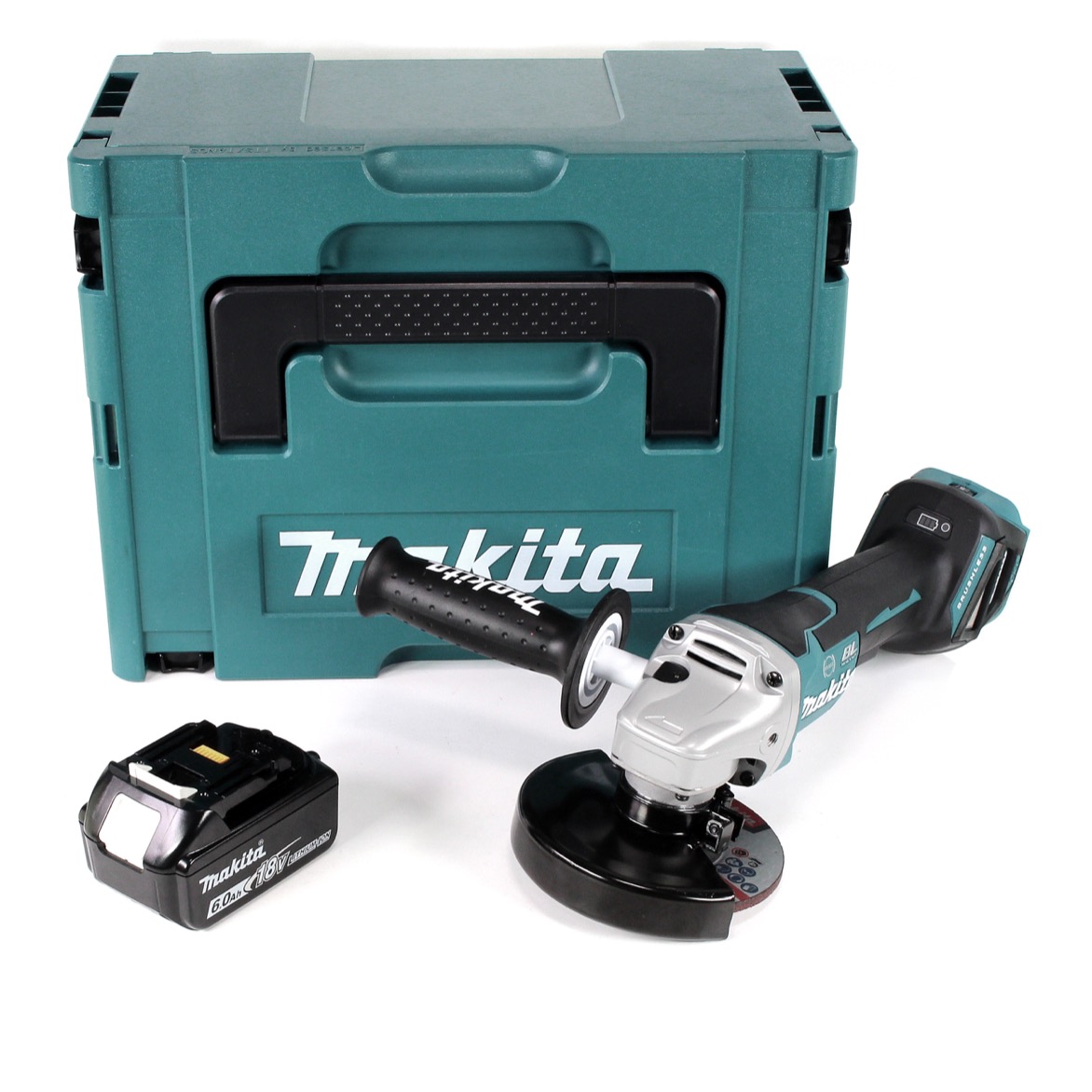 Makita DGA 517 G1J Meuleuse d'angle sans fil 18V 125mm + 1x Batterie 6,0Ah + Coffret de ...