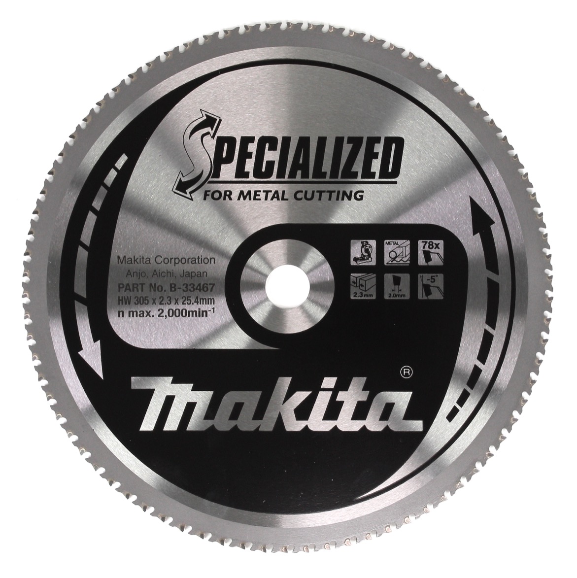Makita Specialized Lame De Scie Métal 305 X 25 4 X 2 3 Mm 78 Dents