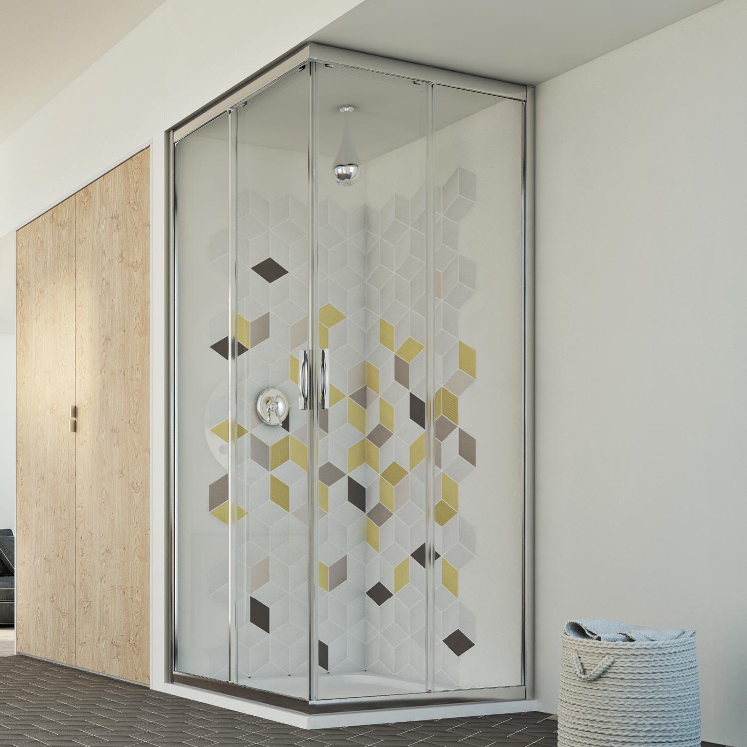 Mampara de ducha 70x100 CM H198 Vidrio Transparente mod. Evolution ...