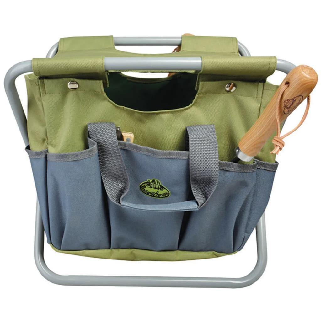 Esschert Design Sgabello e Borsa Portautensili Grigio GT85 | Leroy Merlin