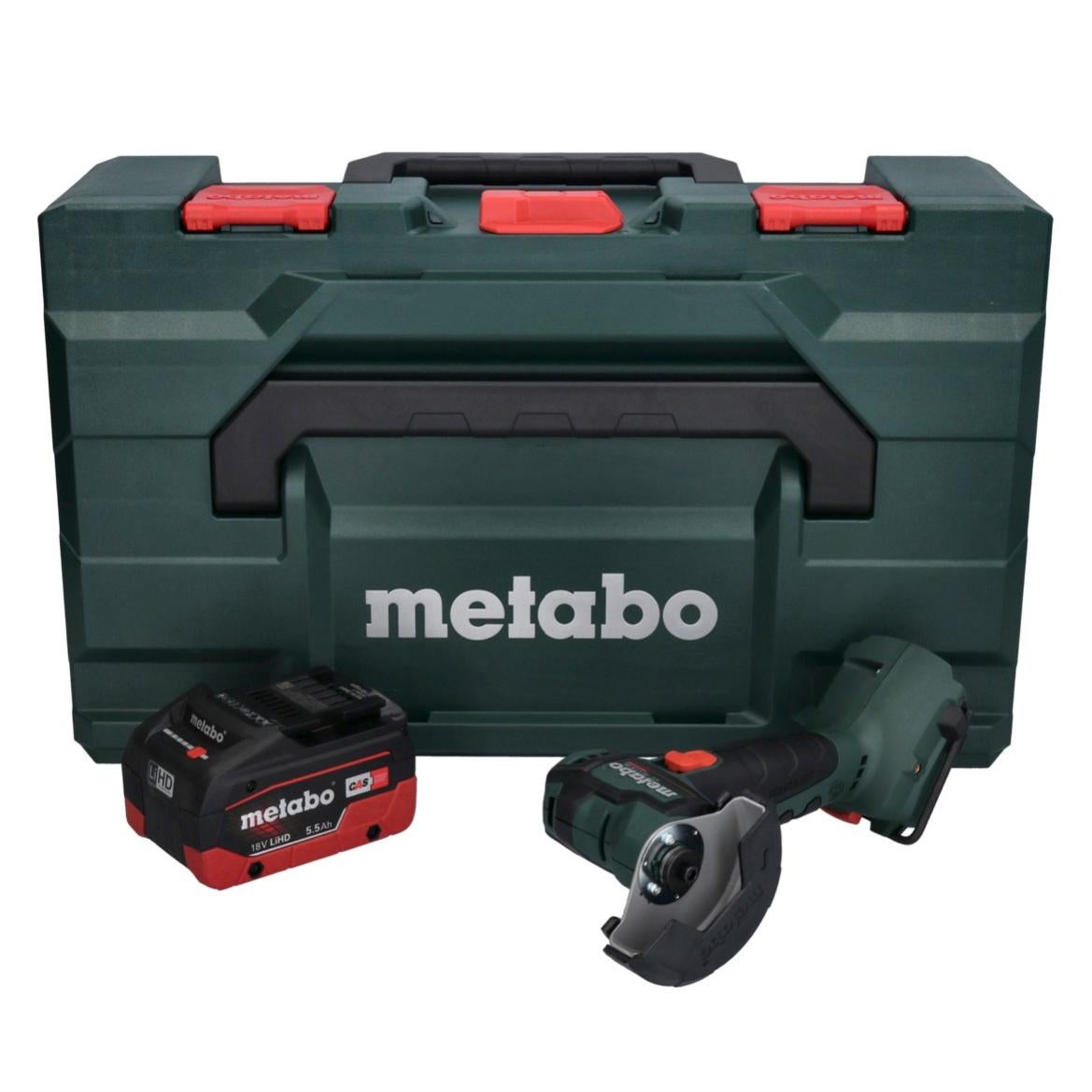 Metabo Meuleuse d'angle sans fil CC 18 LTX Brushless + 1x Batterie 5,5Ah + Coffret de transport ...